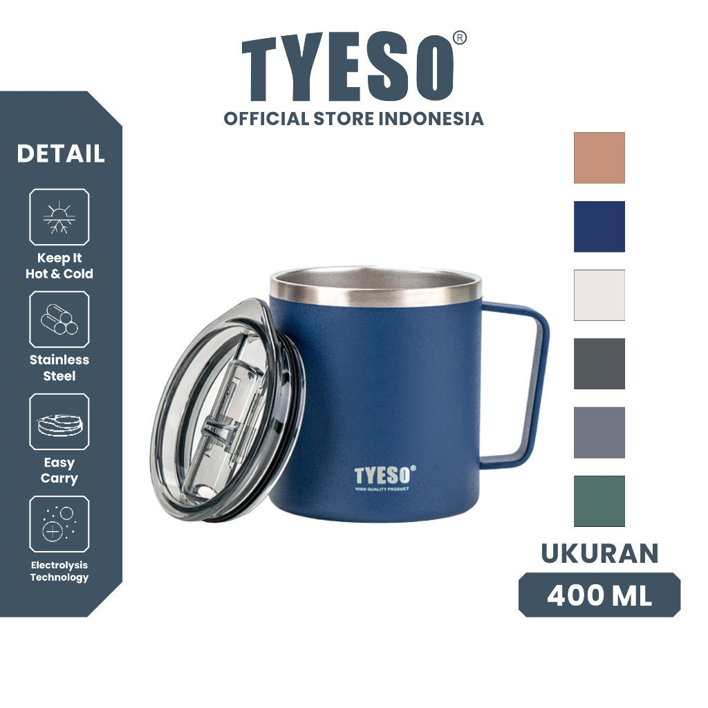 Jual Tyeso Tumbler Gelas Stainless Steel 304 Cangkir Kopi 400ml TS-8789 | Shopee Indonesia