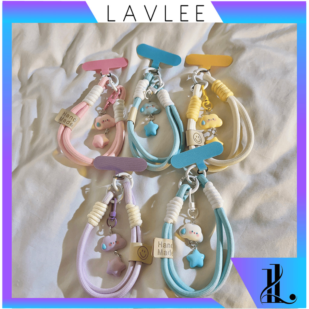 Jual Lavlee - G6620 Tali Liontin Bintang Awan Putih / Gantungan HP Tangan Motif Bintang Awan ...