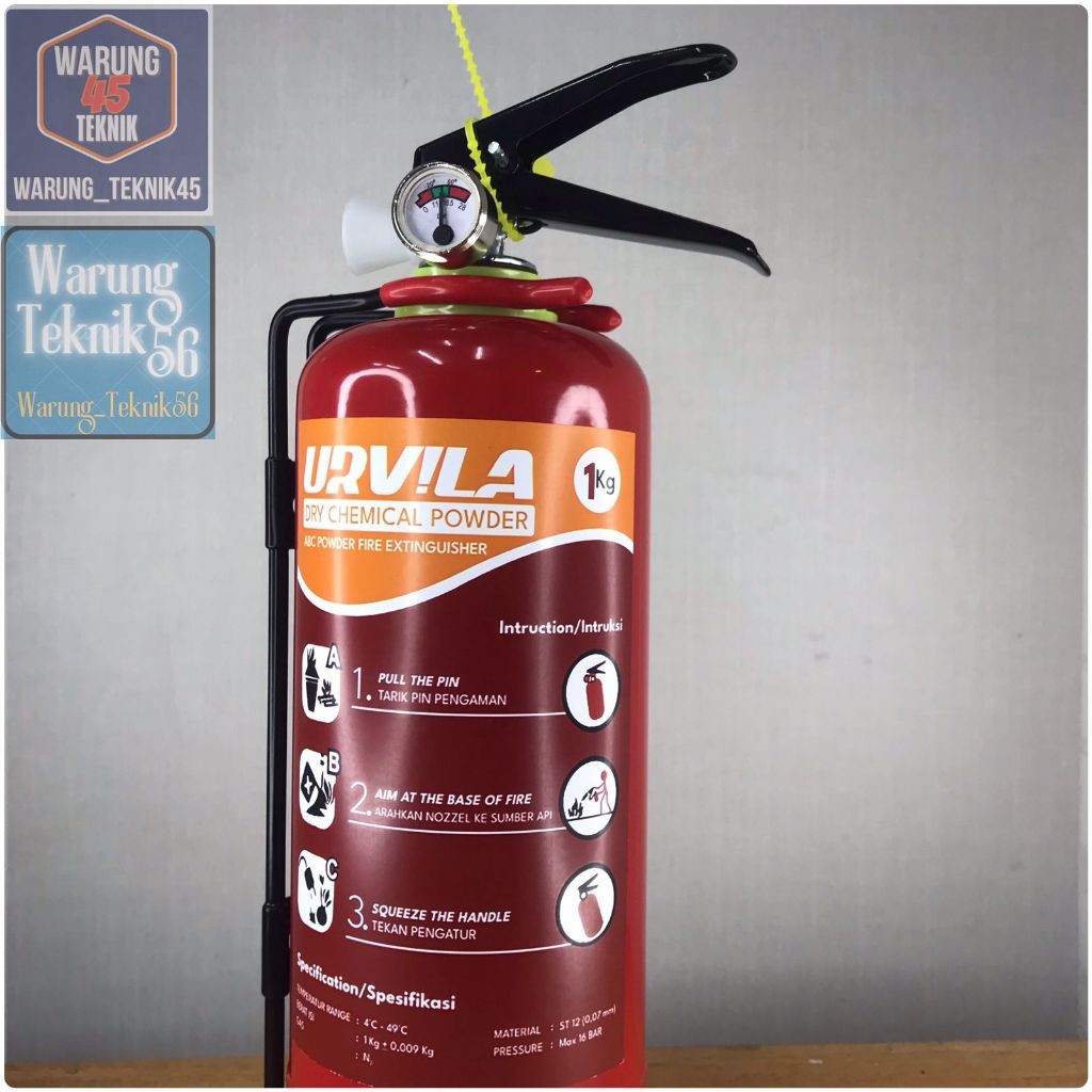 Jual Apar 1Kg | 1 Kg Bubuk ABC Powder URVILA / Set Kumplit Siap Pakai ...