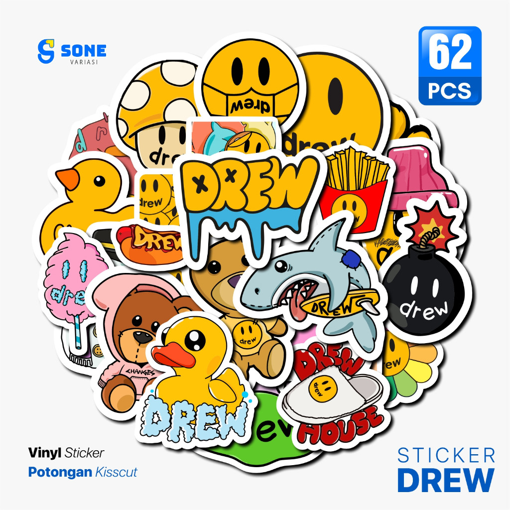 Jual Stiker Drew / Vinyl Waterproof Anti Air / Sticker Logo Hypebeast ...