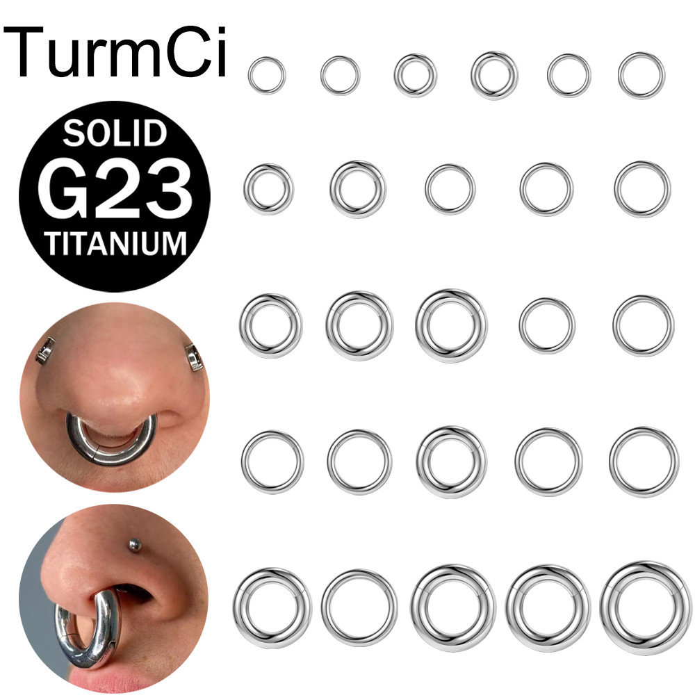 Jual TurmCi 1 Buah G23 Titanium Anting Hidung 2G-12G Thick Septum Ring ...