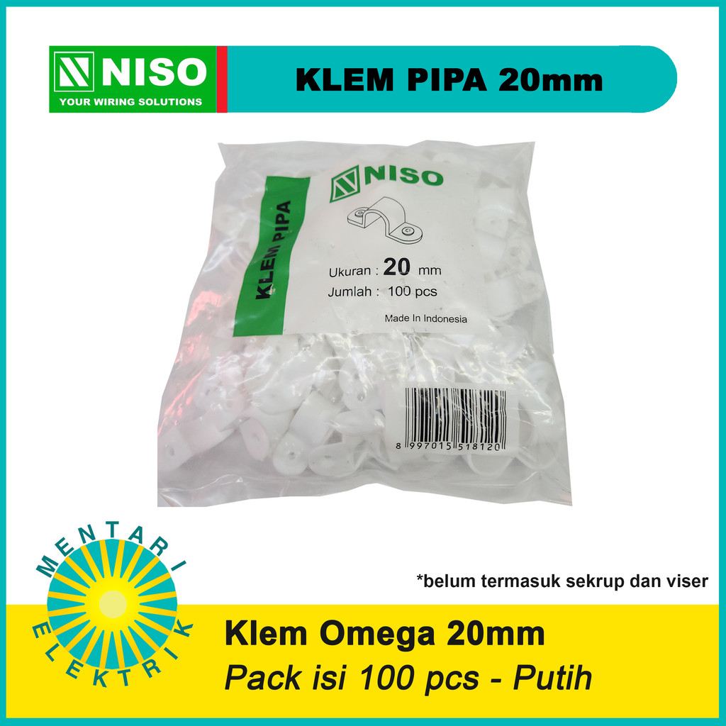 Jual Klem Clamp Pipa Conduit Niso 20mm Pak 100pcs | Shopee Indonesia