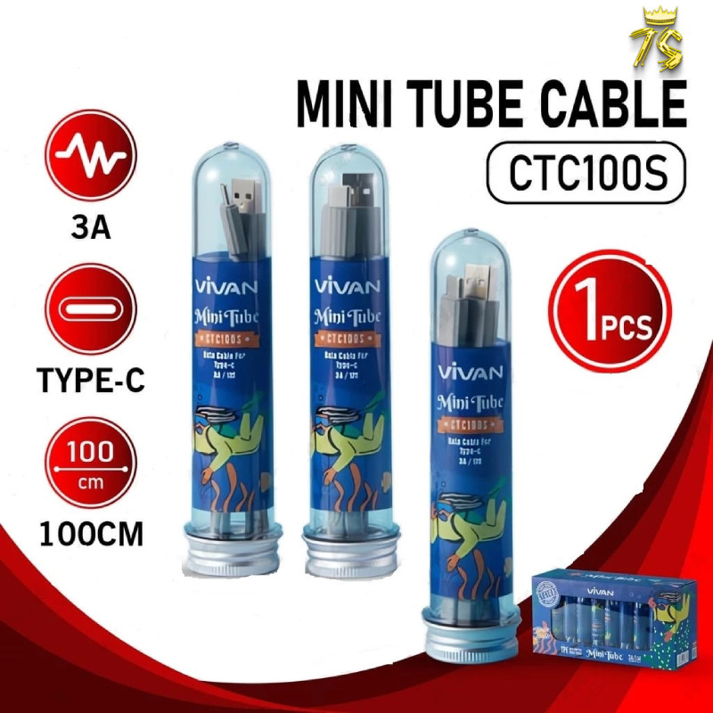 Jual VIVAN Kabel Data Type C CTC100S Charger Cable Tipe C Tepsi Quick ...
