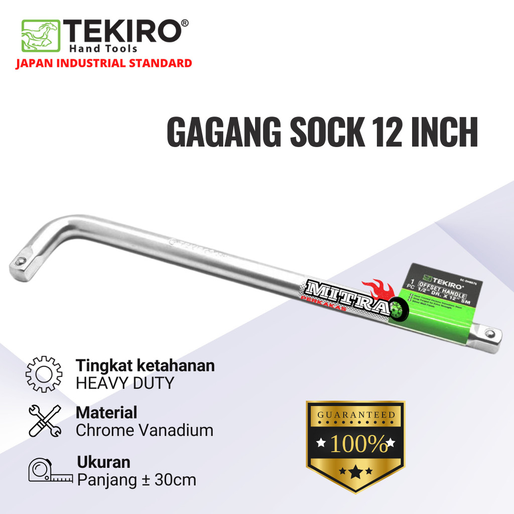 Jual TEKIRO Gagang Sock L 1/2" x 12 Inch Offset Handle Kunci Shock ...