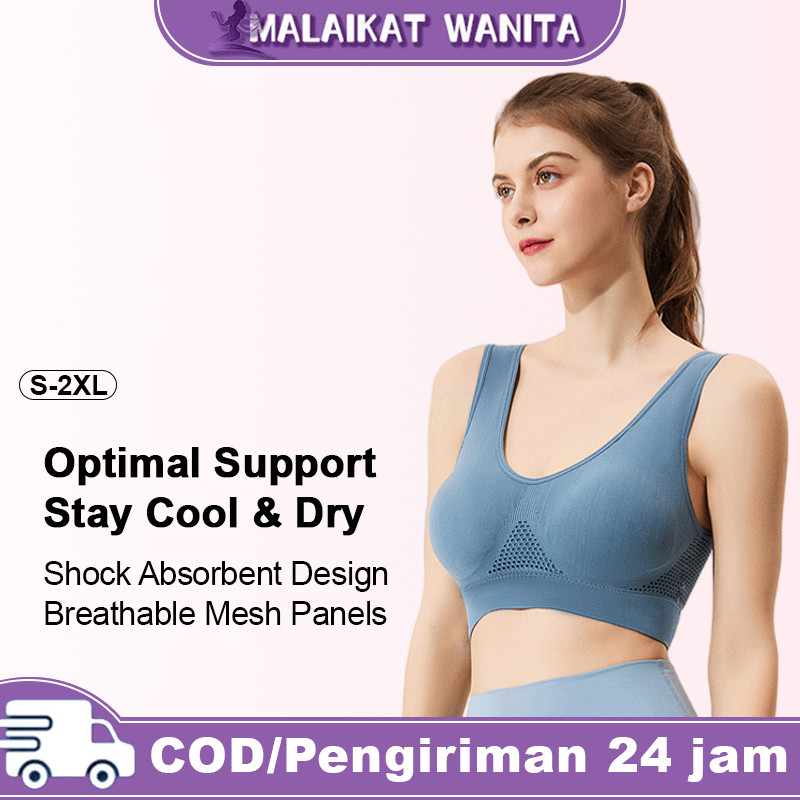 Jual Sport Bra Seamless Wanita Bernapas Tapan Kawat Olahraga Tank top ...