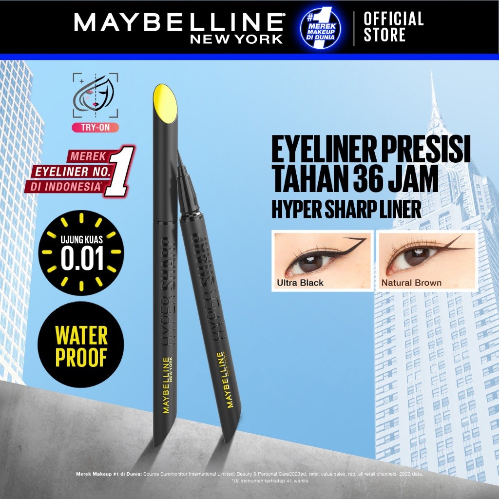 Jual MAYBELLINE OFFICIAL Hypersharp Extreme Liquid Liner 0.4gr Eyeliner ...