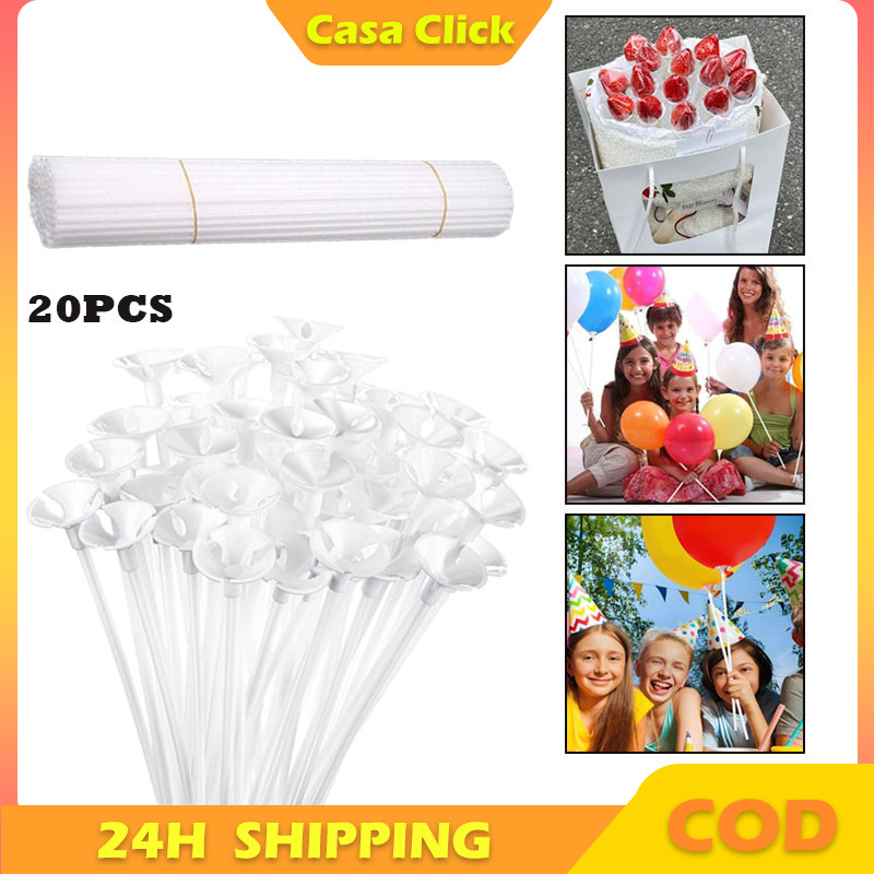 Jual Tangkai Balon Isi 20/Gagang Balon/Stik Balon Warna Putih/Stick ...