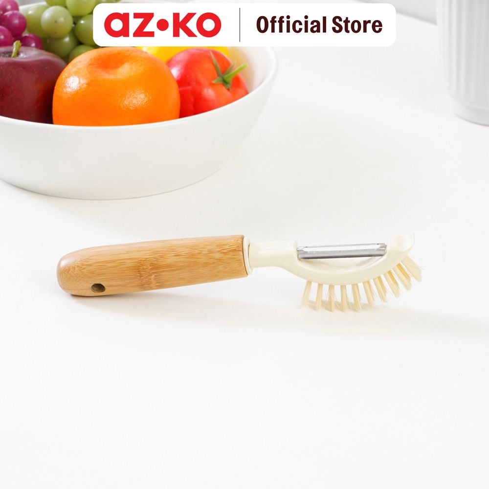 Jual AZKO Proclean Sikat & Alat Serut Buah - Cokelat Peeler And Brush ...