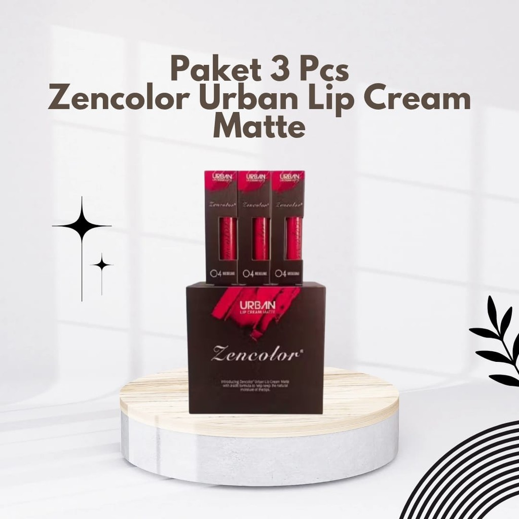 Jual PAKET HEMAT ISI 3 PCS ZENCOLOR URBAN LIP CREAM MATTE | Shopee ...