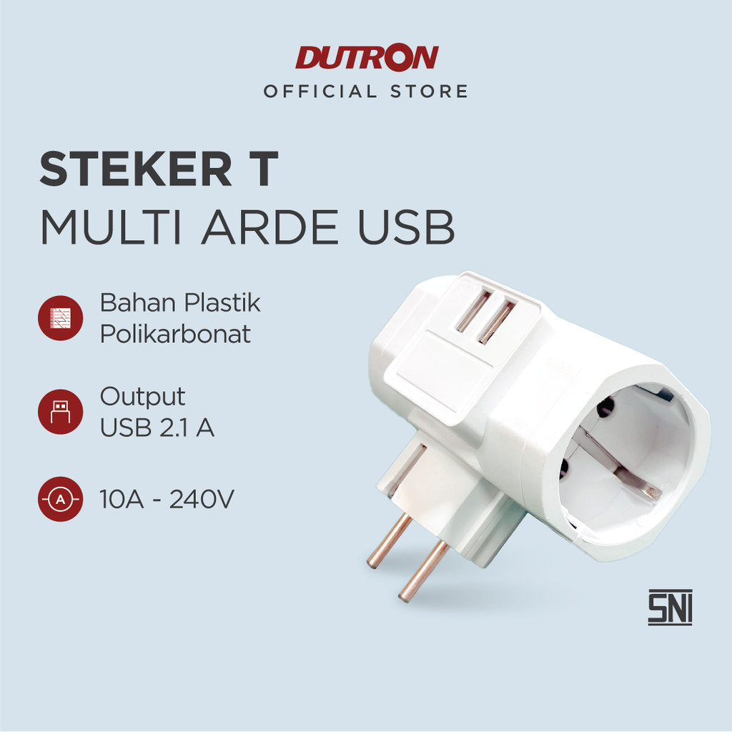 Jual DUTRON Steker T-Multi Arde + Colokan 2 USB | Shopee Indonesia