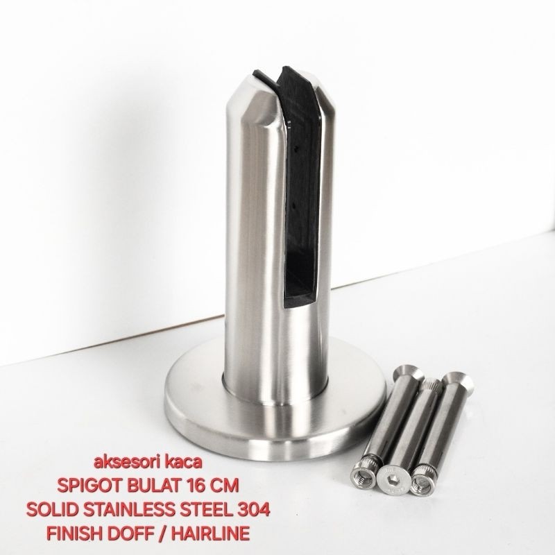 Jual Spigot bulat Doff round tiang railing kaca kaki spigote stainless ...