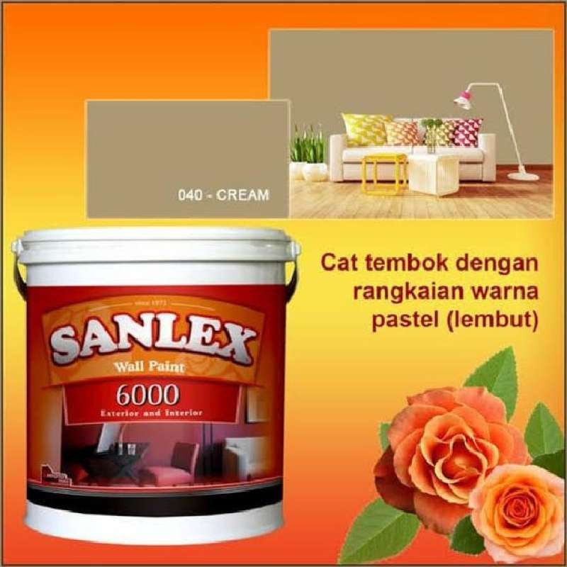 Jual Cat Tembok Sanlex 6000 Cream Galon 5Kg Ready Bandung | Shopee ...