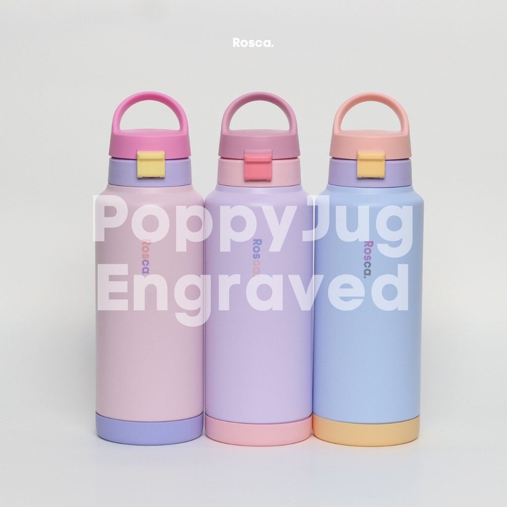 Jual [ENGRAVED] Rosca PoppyJug Tumbler Stainless 1 Liter Botol Minum 1 ...