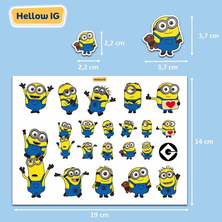 Jual STICKER PACK MINION | STIKER MINION MINIONS DESPICABLE ME BOTOL ...