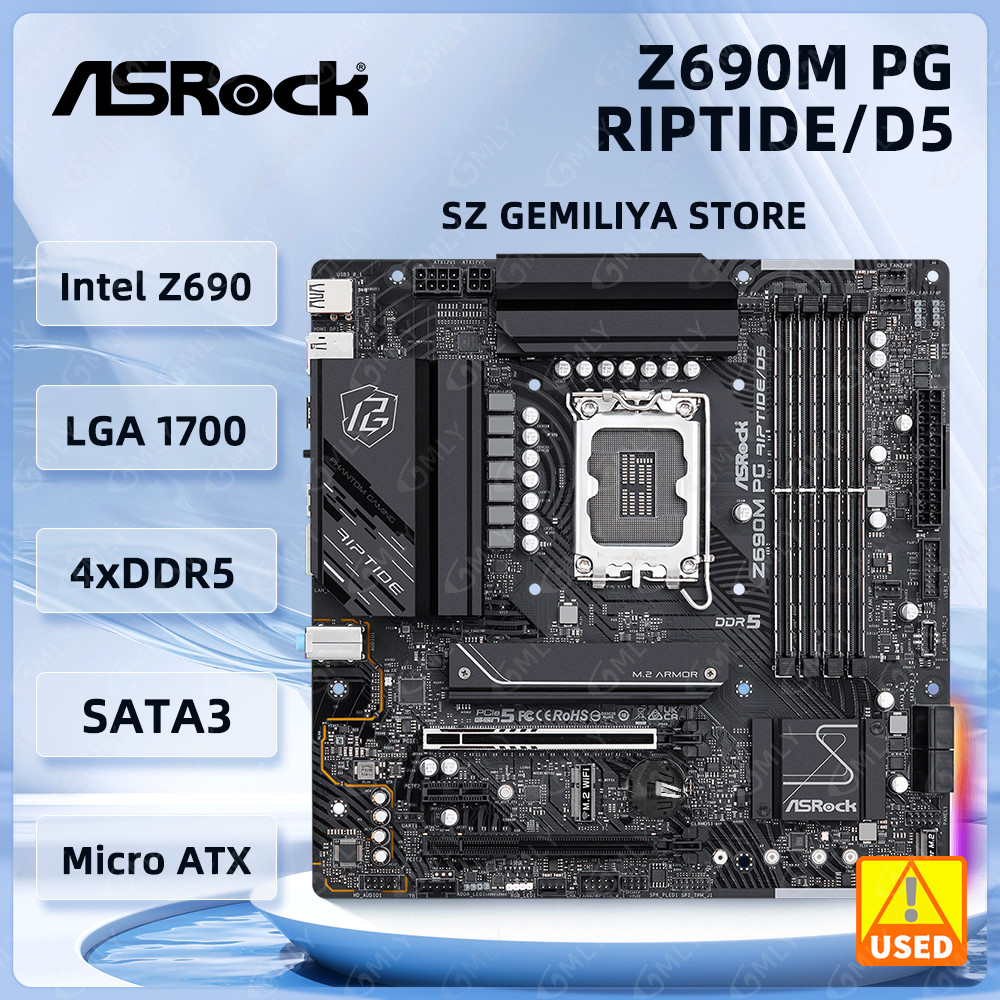 Jual ASRock Z690M PG RIPTIDE/D5 Motherboard LGA1700 Intel Z690 DDR5 ...