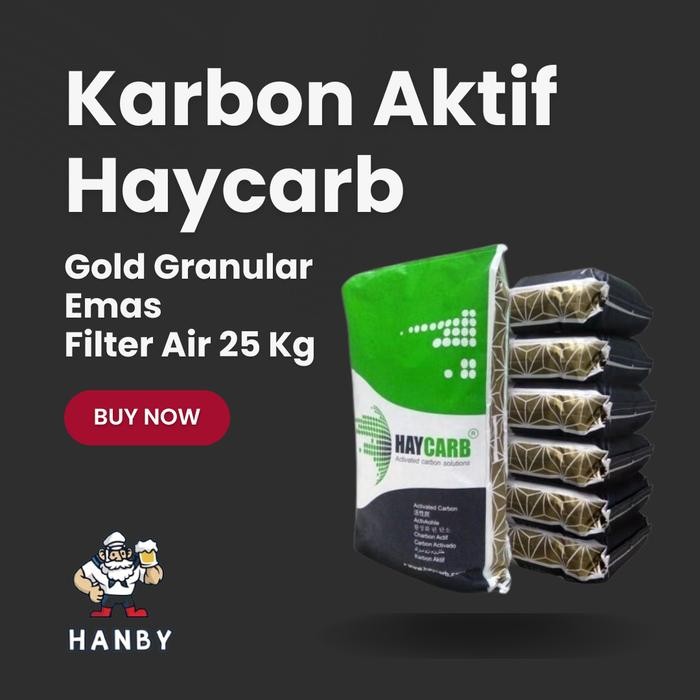 Jual Carbon Karbon Aktif Haycarb Gold Granular Emas Filter Air 25 Kg ...