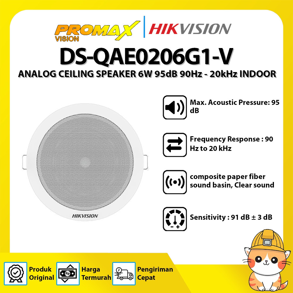 Jual HIKVISION DS-QAE0206G1-V ANALOG CEILING SPEAKER 6W 95DB 90HZ - 20KHZ INDOOR | Shopee Indonesia
