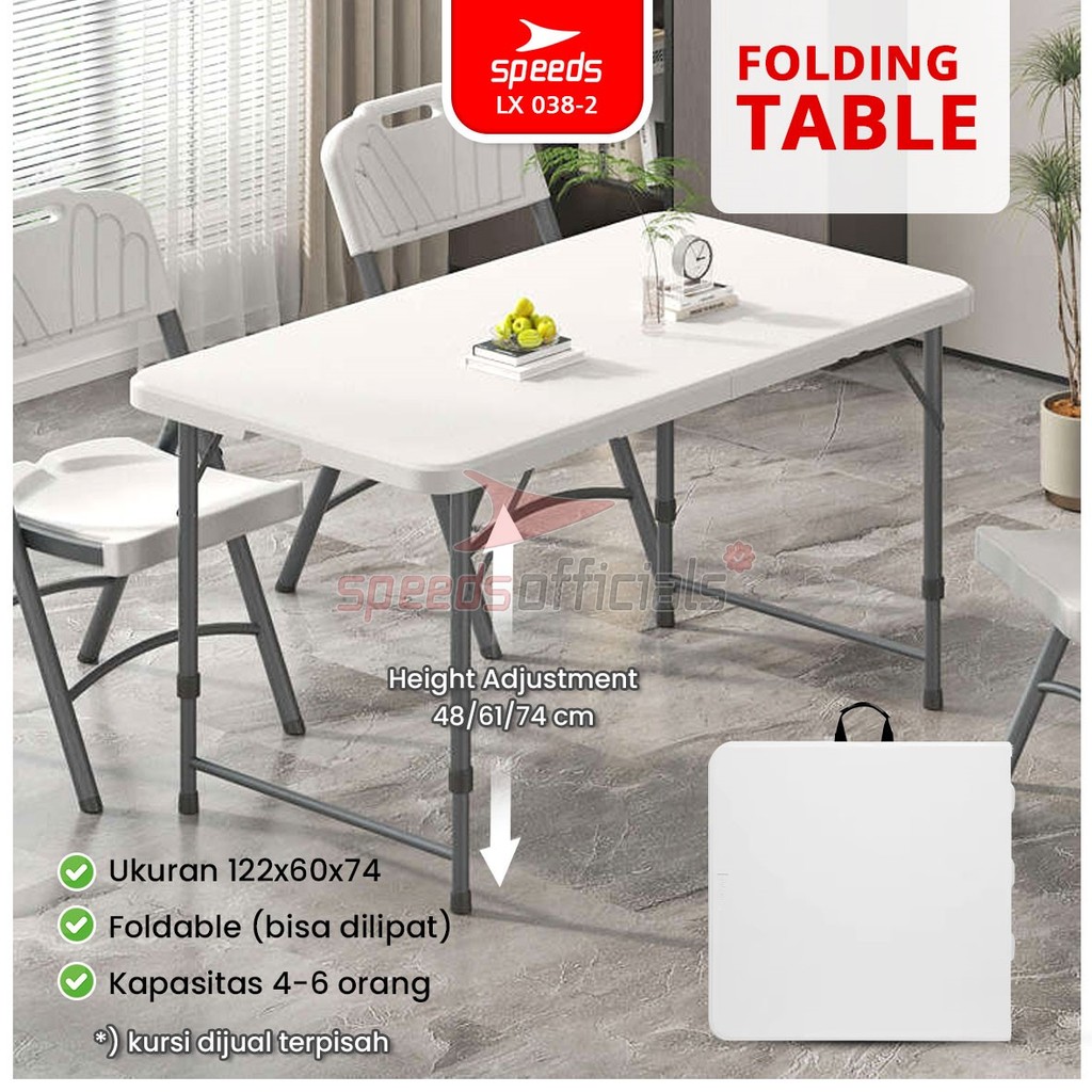 Jual SPEEDS Meja Lipat Portable Plastik Indoor Outdoor Folding Table ...
