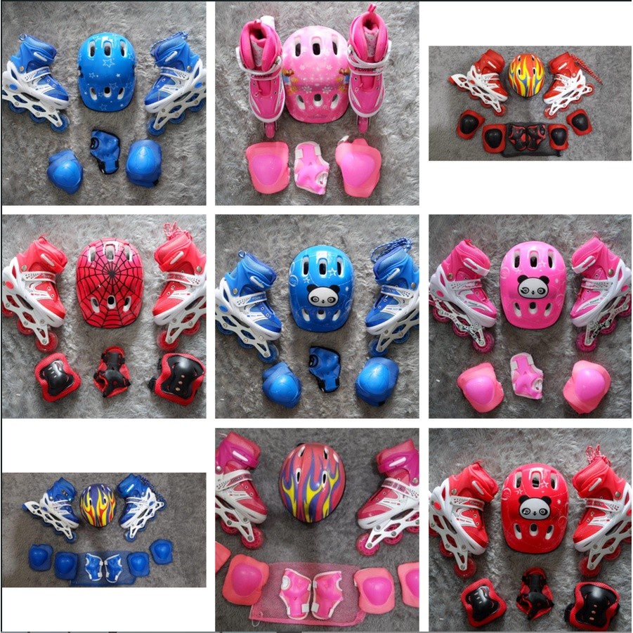 Jual JA22 Terbaru ! Paket Sepatu Roda Anak + Helm Deker Gambar Api ...