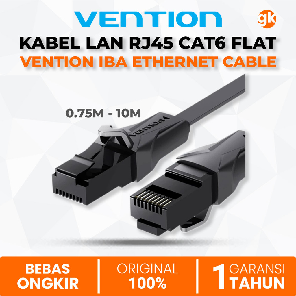 Jual VENTION IBA Kabel Lan RJ45 Cat6 Cat.6 Flat Gigabit UTP Panjang 0 ...