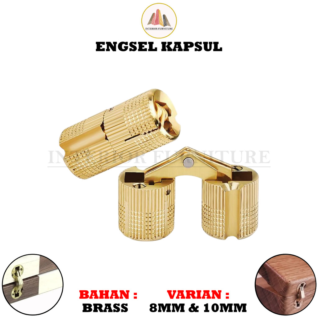 Jual Engsel Tanam Kapsul Putar Copper Barell Engsel Tabung Bulat Emas ...