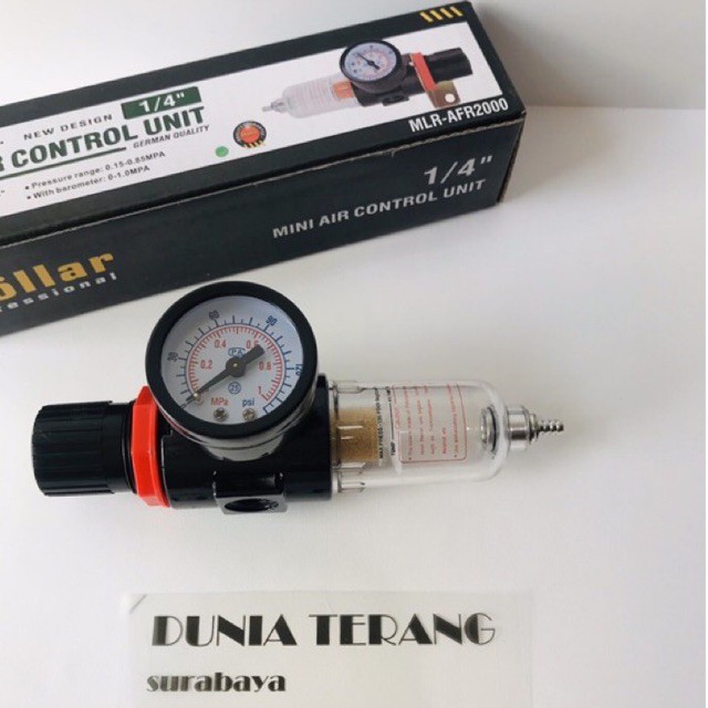 Jual Mini Air Filter Regulator Single MOLLAR AFR2000 0,25 Inch 150 Psi ...
