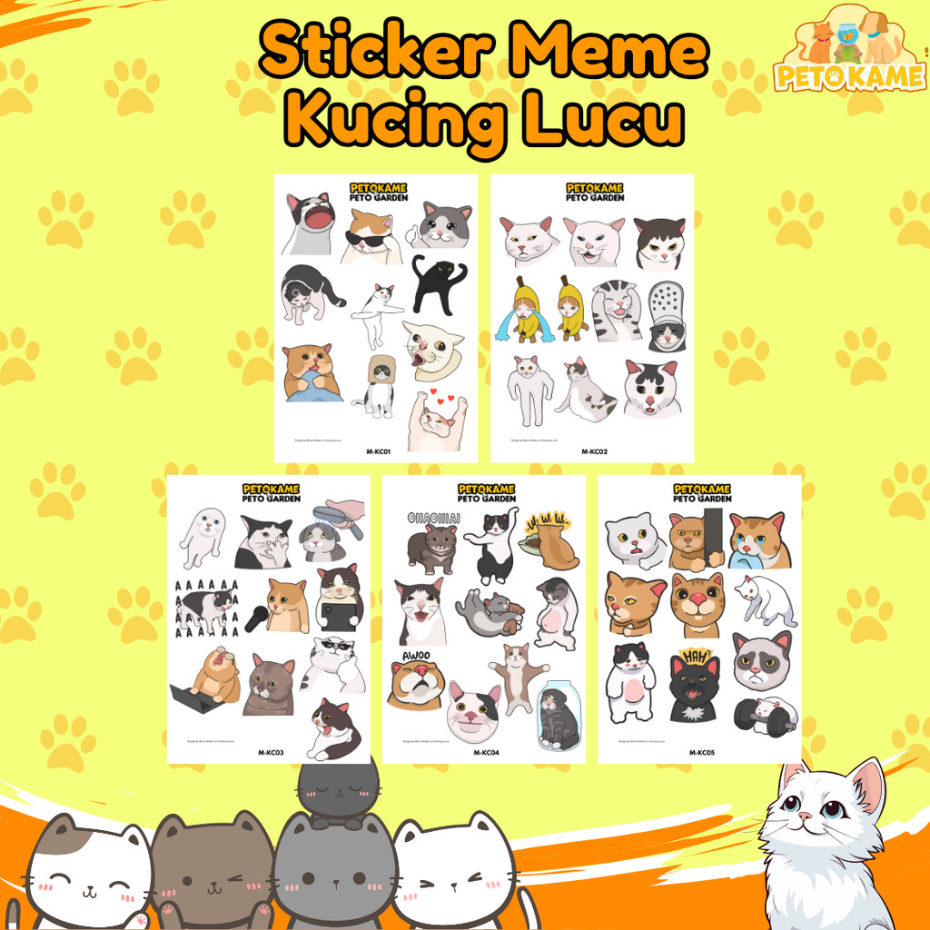 Jual Sticker Pack Kucing Lucu Meme 1 Lembar Isi 10 pcs | Shopee Indonesia