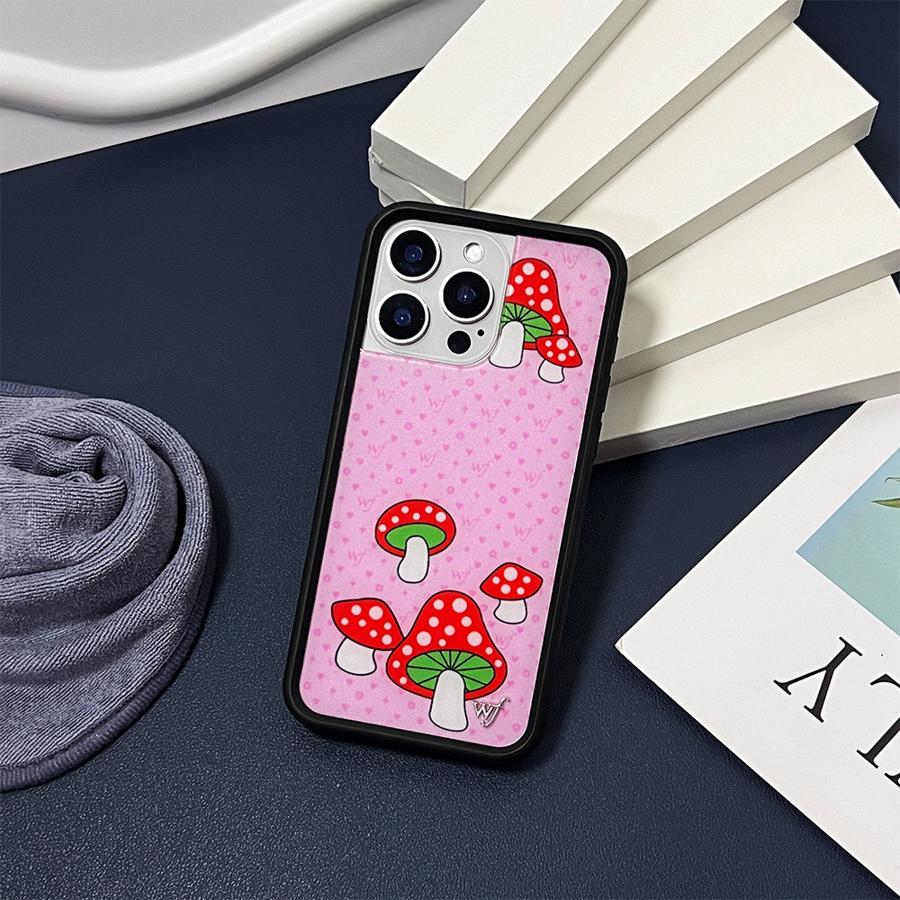 Jual Pink Mushroom Korean style latest popular wildflower phone case, a ...