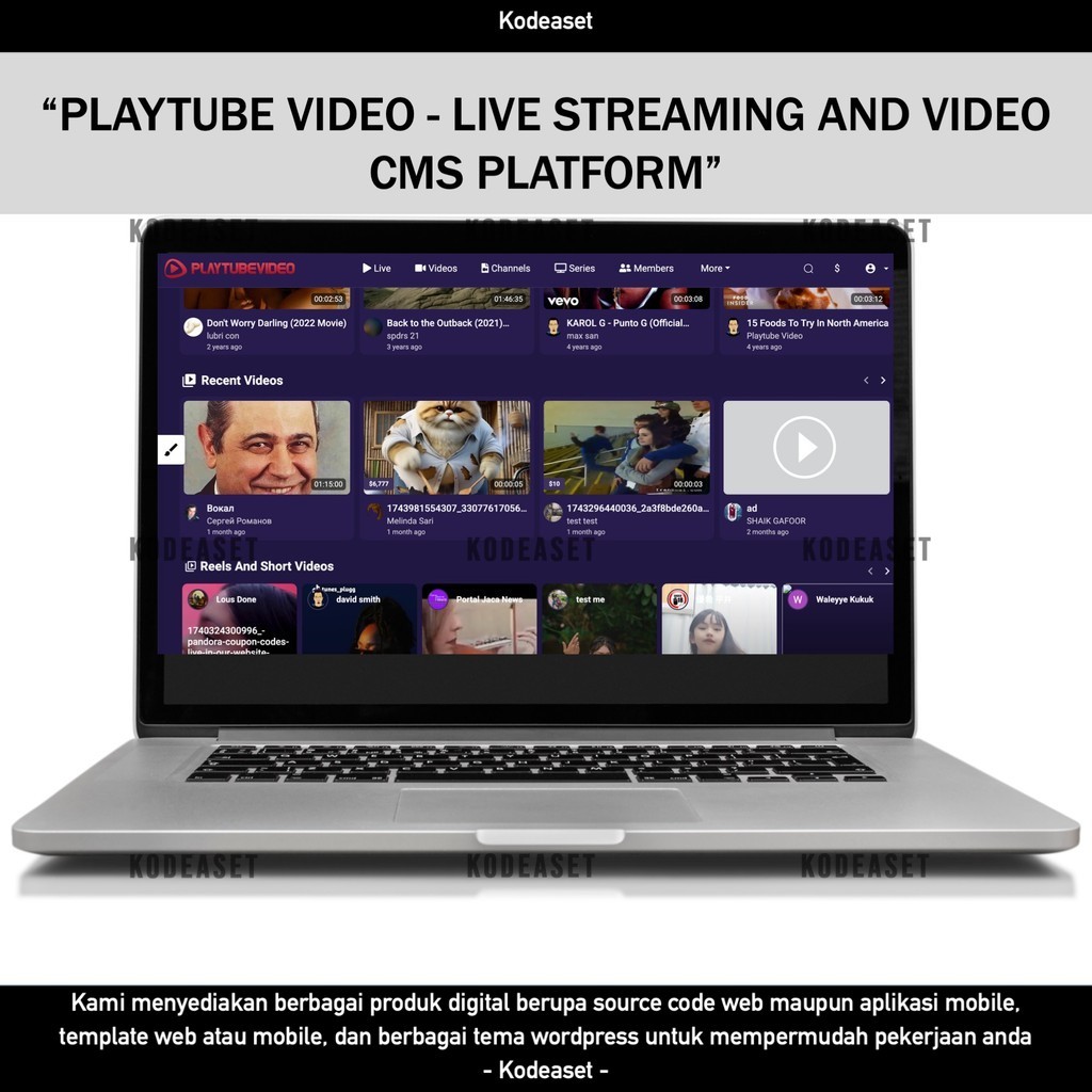 Jual SOURCE CODE APLIKASI WEB PLAYTUBE VIDEO - LIVE STREAMING AND VIDEO ...
