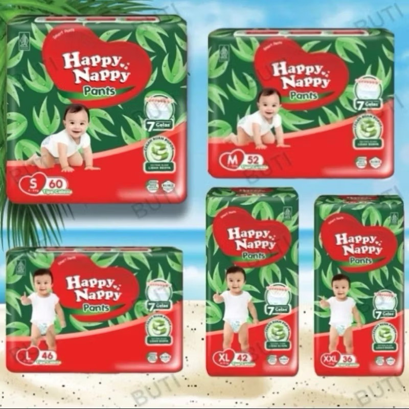 Jual HAPPY NAPPY PANTS S60 M52 L46 XL42 XXL 36 | Shopee Indonesia
