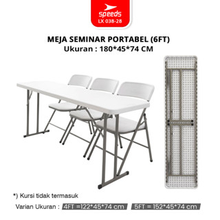 Jual SPEEDS Meja Lipat Plastik 180x45x74cm Folding Table Indoor Outdoor ...