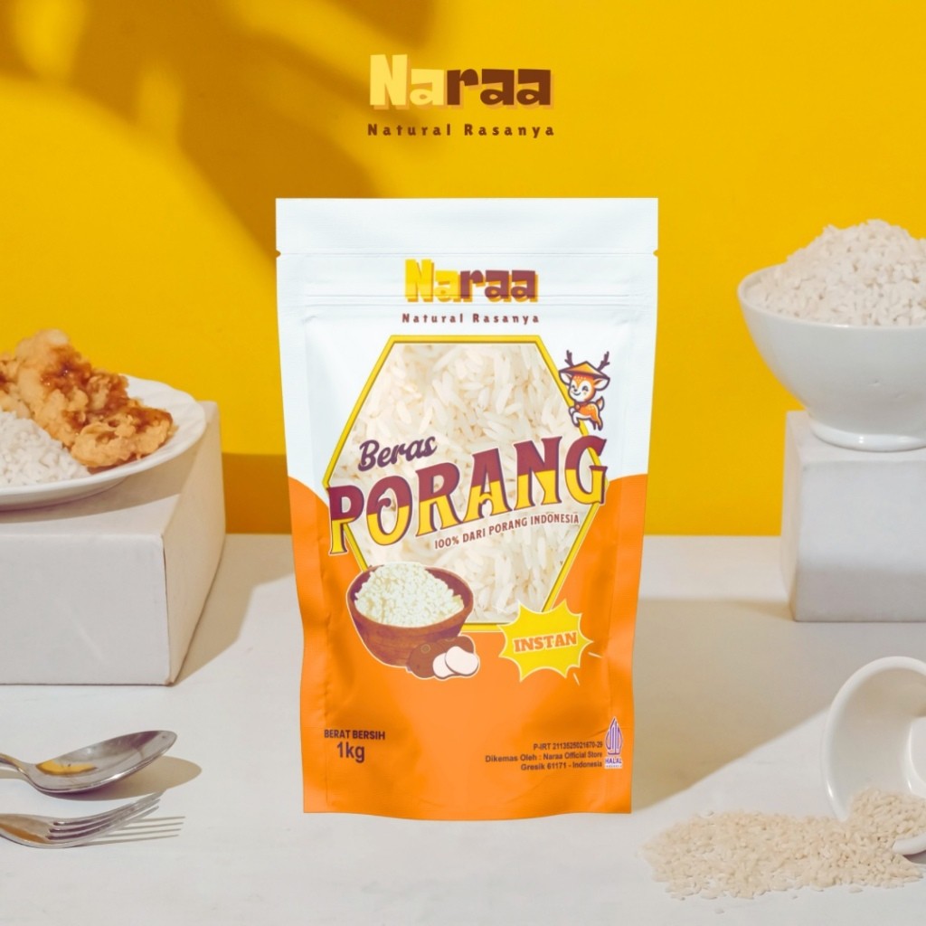 Jual Naara 1KG BERAS PORANG INSTANT 1 Kg SHIRATAKI Halal Murah Healty ...