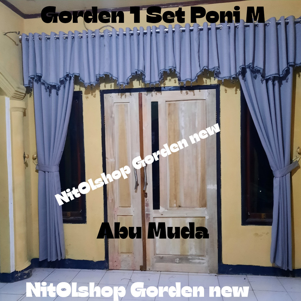 Jual MC 1 Set Gorden Poni M Pintu utama lengkap gorden Jendela Atas ...