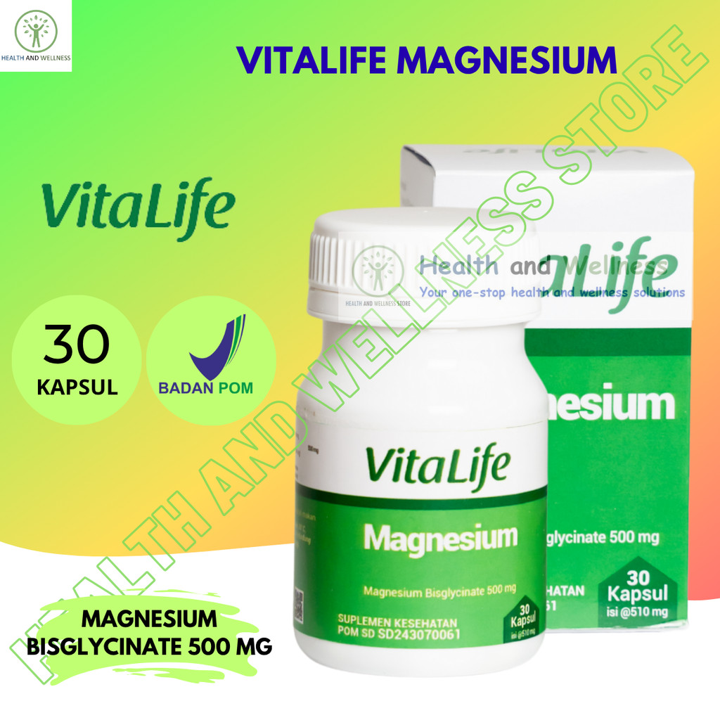 Jual Vitalife Magnesium Bisglycinate 500 Mg 30 Kapsul | Shopee Indonesia