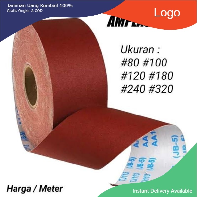 Jual 1 Meter AMPLAS ROLL AMPLAS KAIN AMPLAS METERAN HARGA PER 1 METER ...