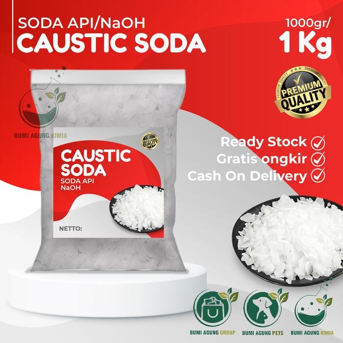 Jual SODA API / CAUSTIC SODA / KAUSTIC SODA 1KG NaOH SODIUM HYDROXIDE 1 KG bentuk flakes ...