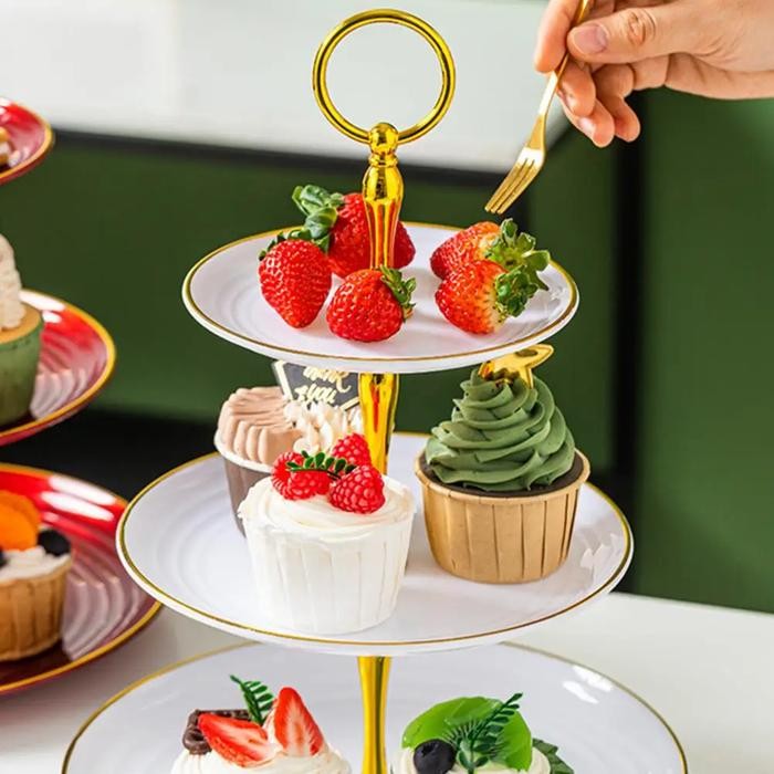 Jual Rak Kue Susun 3 Tingkat – Display Cake Stand Elegan untuk Sajian ...