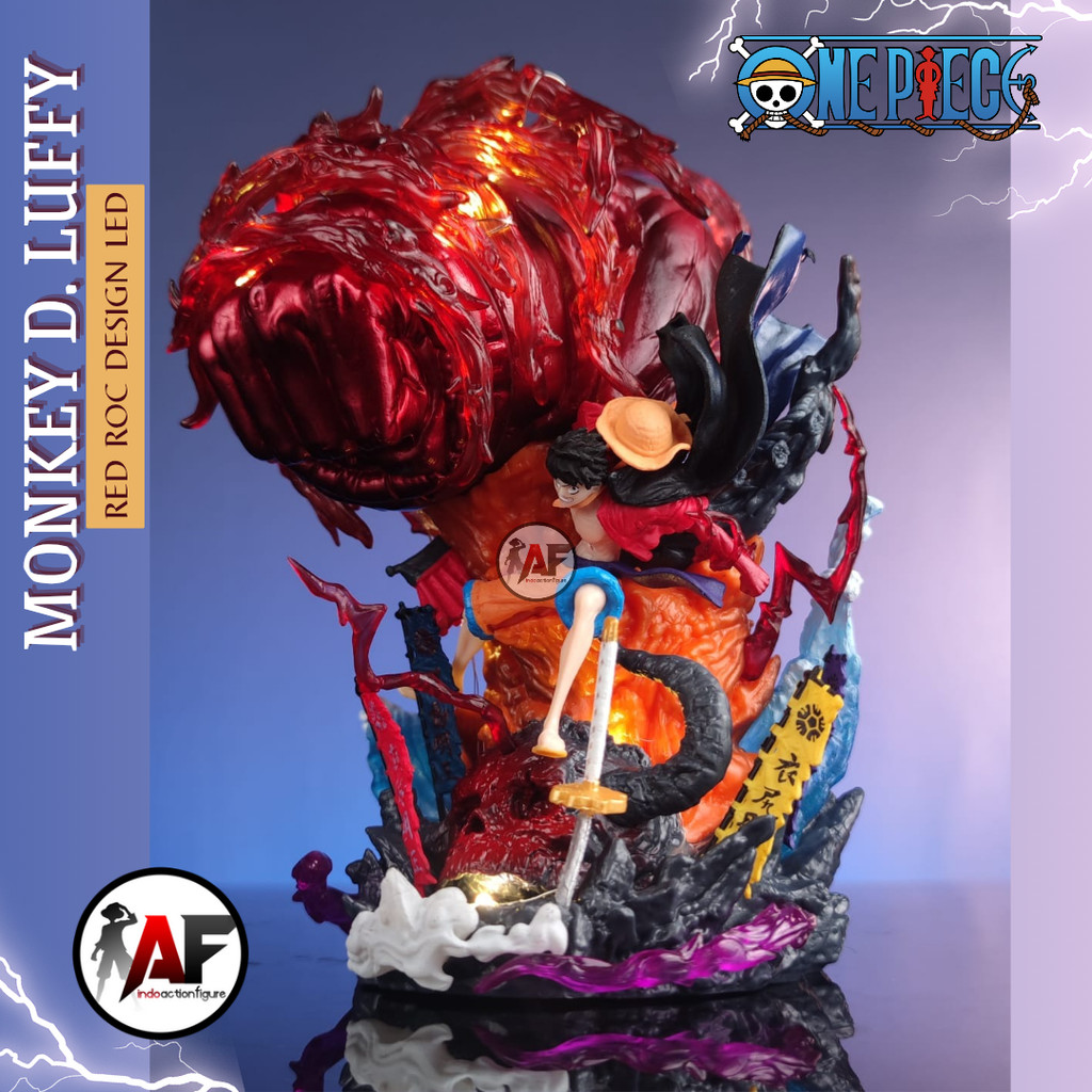 Jual Action Figure Statue One Piece Luffy Red Roc Monkey D. Studio ...