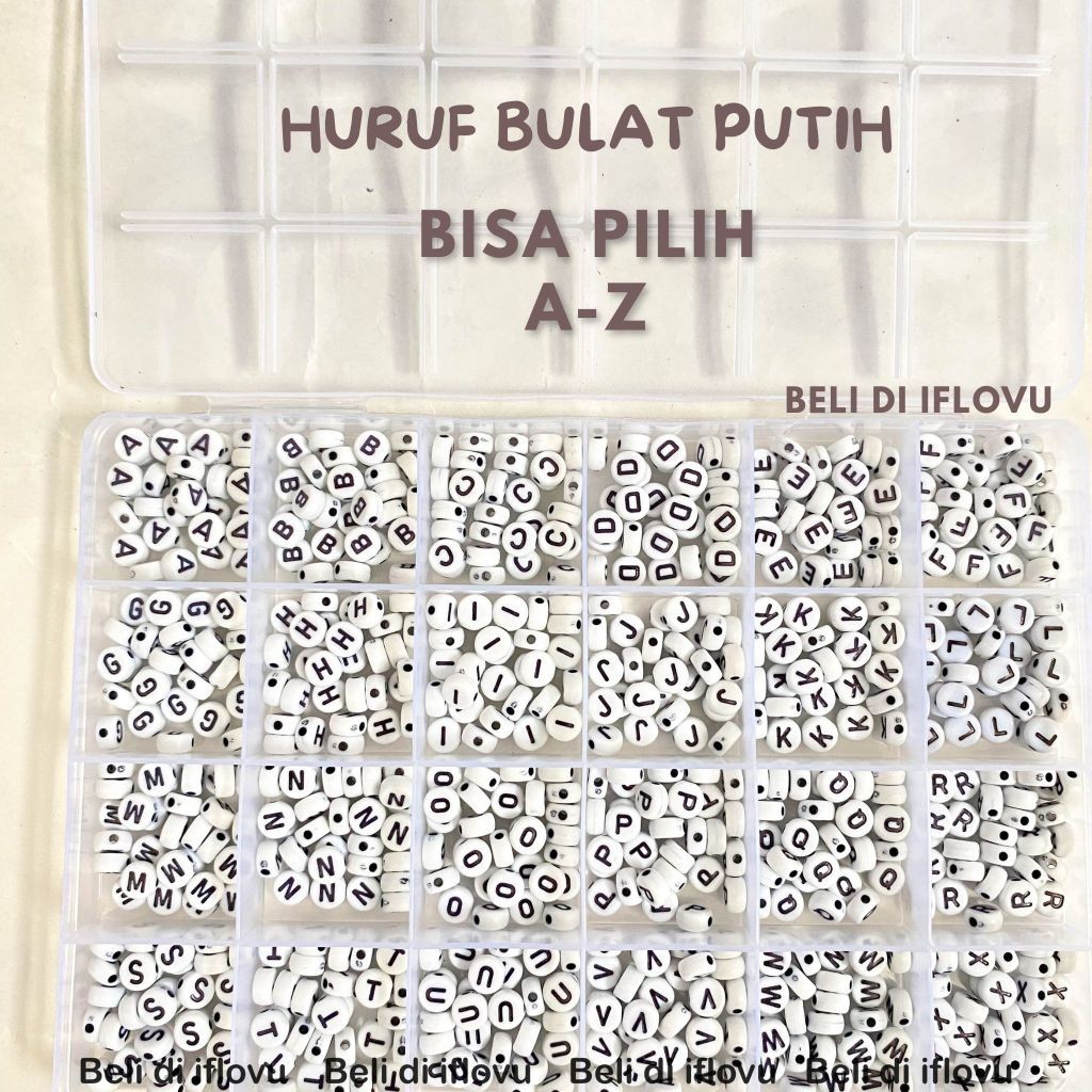 Jual Gratis ongkir !!! (Pilih Huruf) Manik Manik Huruf Abjad Alphabet ...