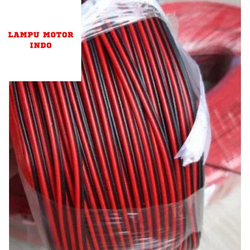 Jual Kabel Audio Cable AWG22 Merah Hitam Tembaga Putih 2x17 Per Meter ...