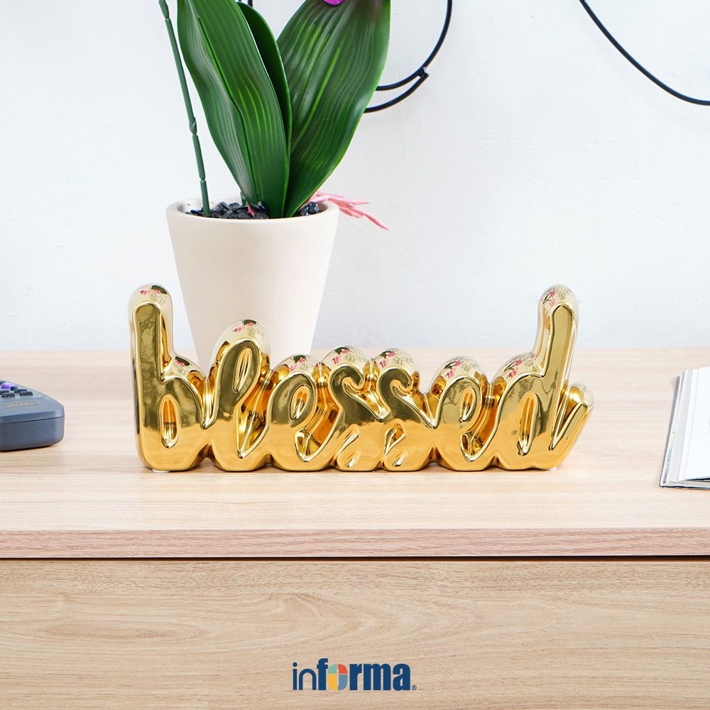 Jual Informa Miniatur Dekorasi Blessed - Gold Pajangan Meja Aesthetic ...