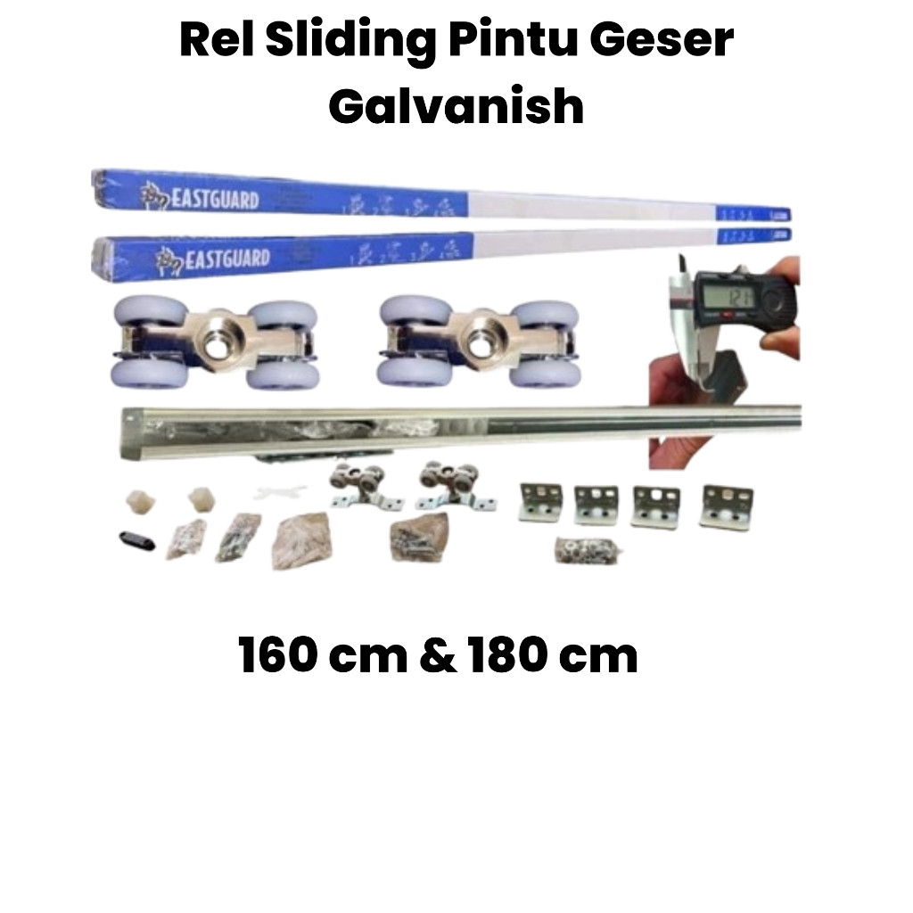 Jual REL PINTU GESER BESI / REL PINTU SLIDING GALVANIS UKURAN 160cm s/d 180cm | Shopee Indonesia