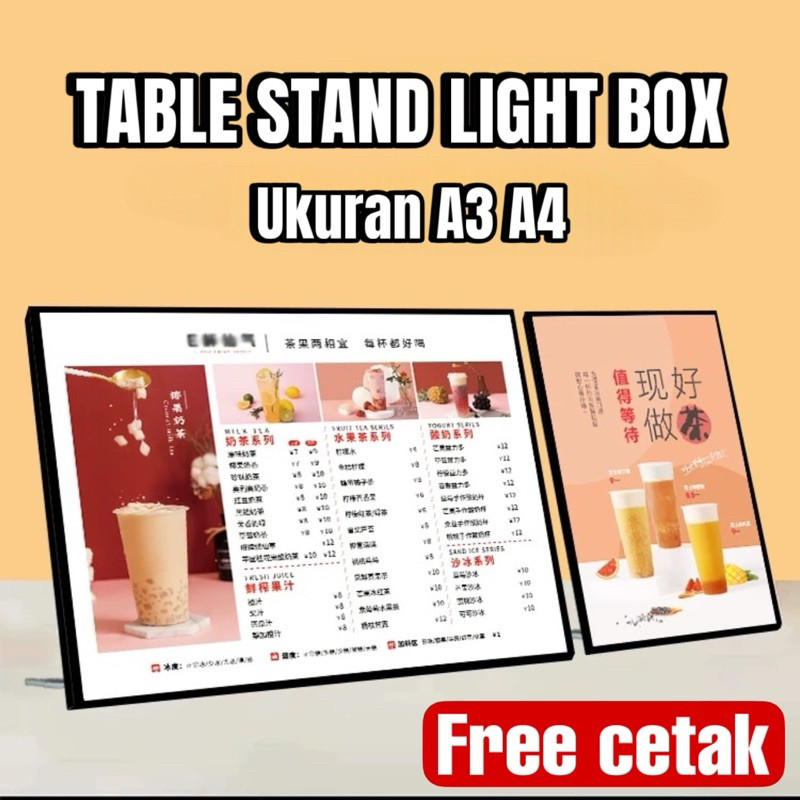 Jual LED Table Stand Light Box/ Light Box Menu /Daftar Menu/Slim Light ...