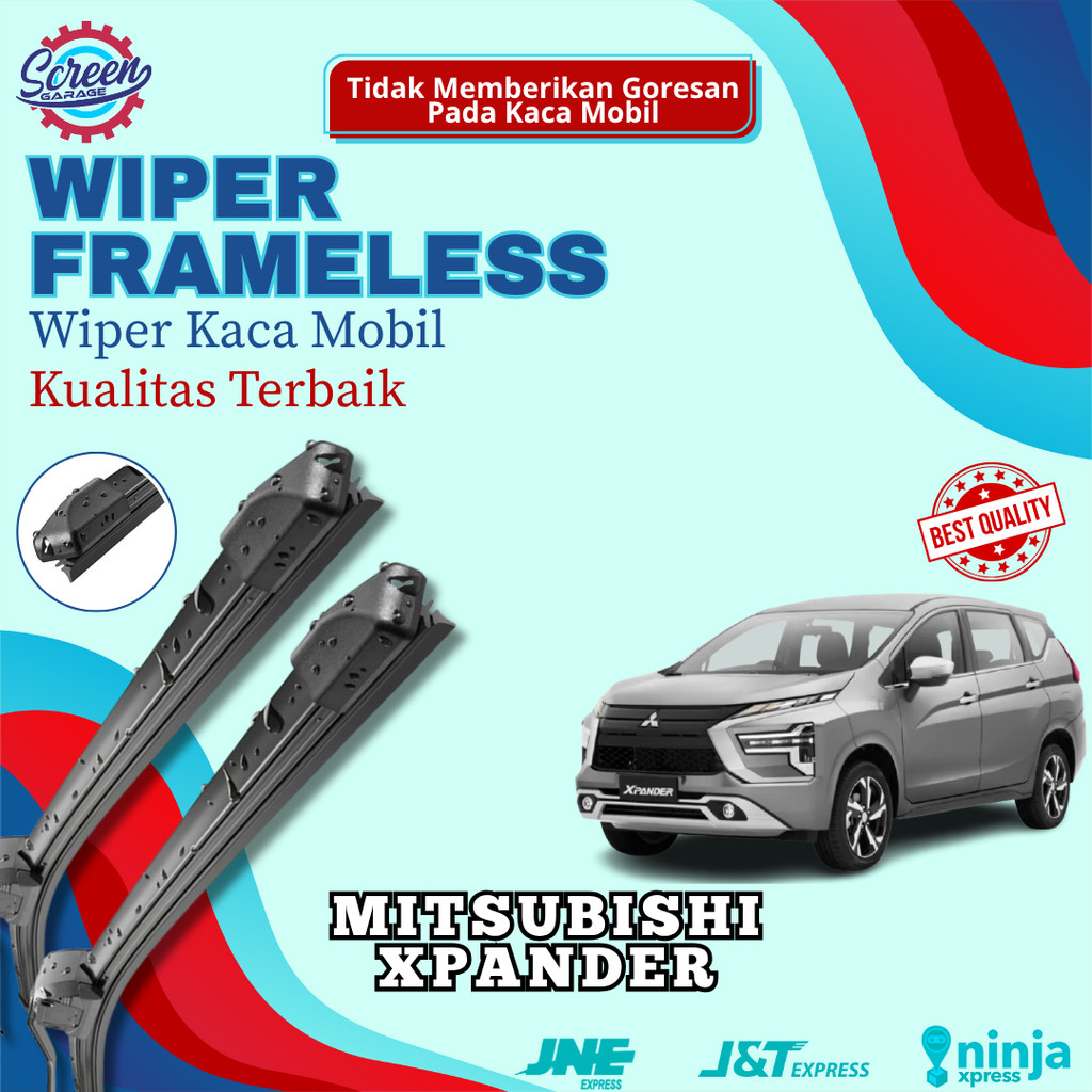 Jual COD 1SET Wiper Mobil Mistsubishi Xpander Model Frameless Soft Kiri ...