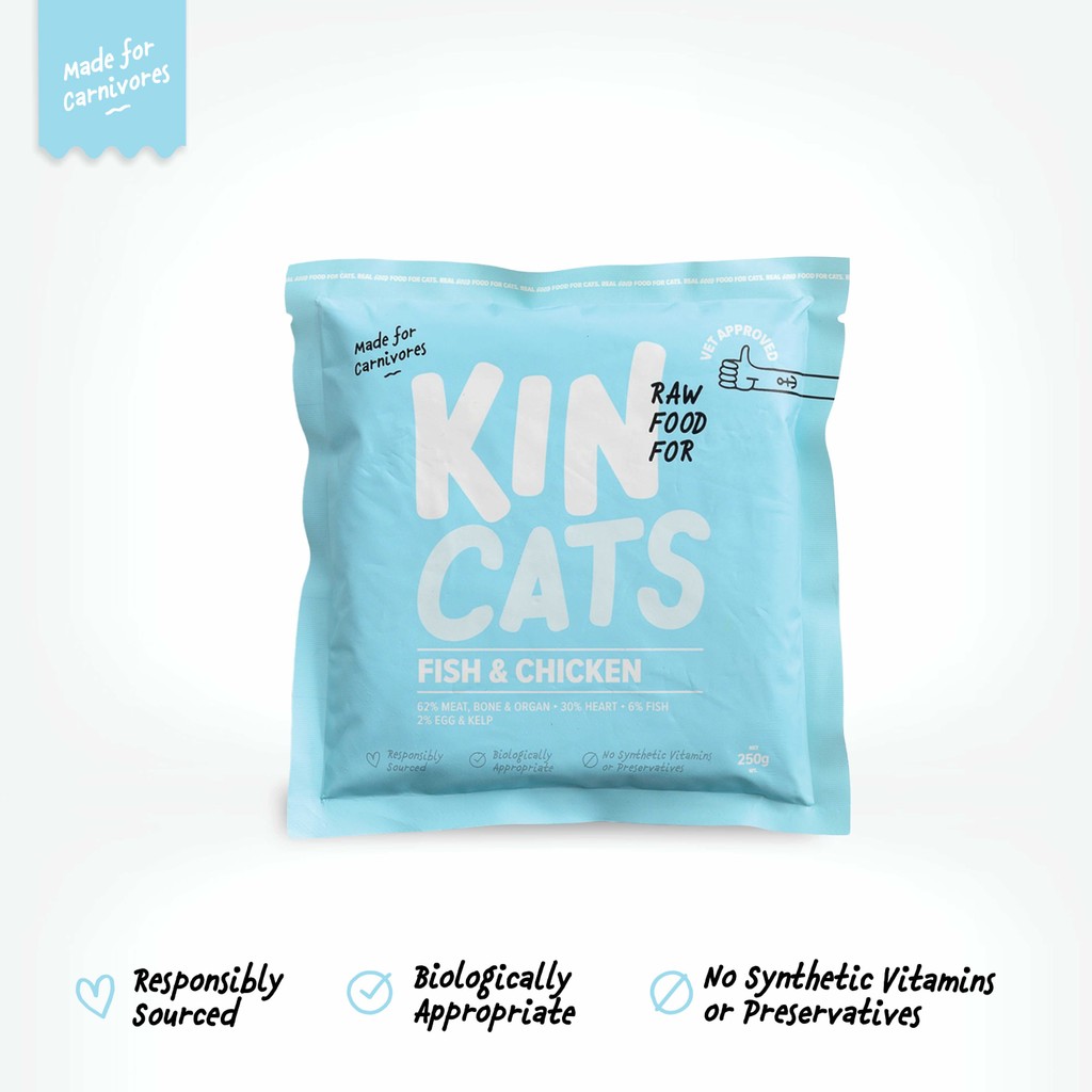 Jual KIN Raw Cat Food - Fish & Chicken 250g | Shopee Indonesia