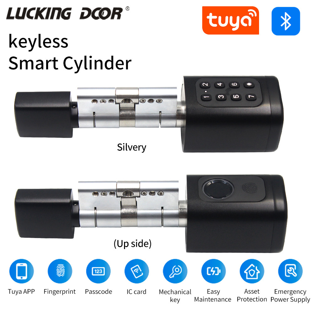 Jual Smart Cylinder Lock Tuya Smartlife App/TTLOCK Keyless RFID NFC ...