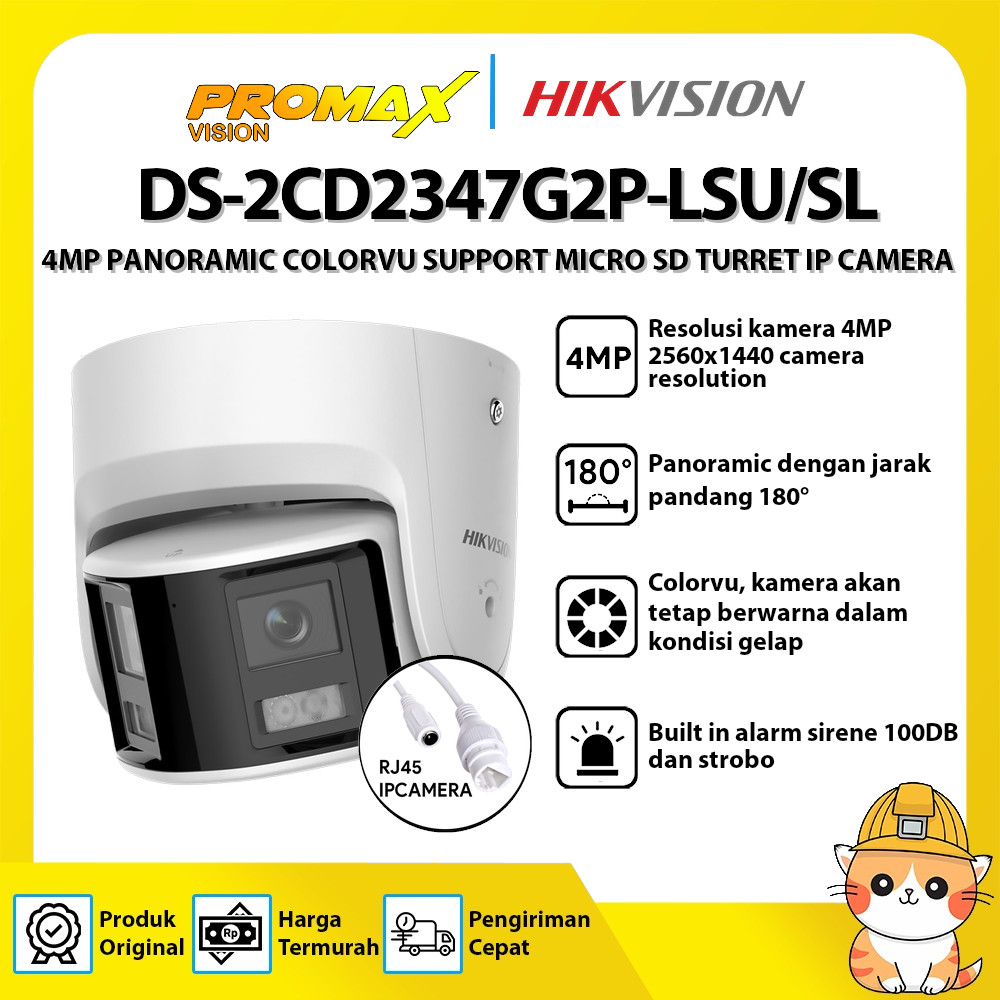 Jual HIKVISION DS-2CD2347G2P-LSU/SL 4MP PANORAMIC COLORVU SUPPORT MICRO ...