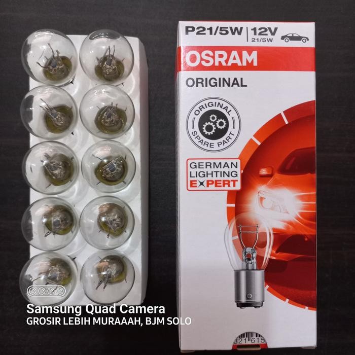 Jual BOLAM PUTAR12V P21/5W DOBEL BESAR CLEAR OSRAM BOLAM STOP LAMP ...