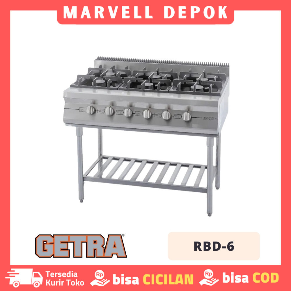 Jual GAS OPEN BURNER GETRA RBD-6 KOMPOR STAINLESS 6 TUNGKU RBD 6 ...
