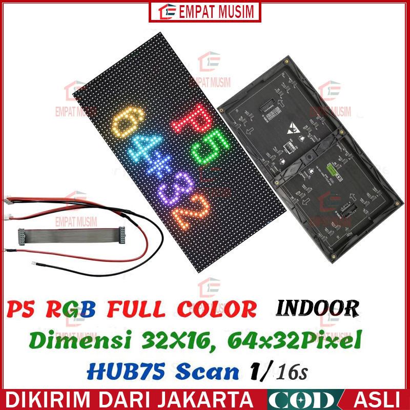 Jual Panel Module Led P5 RGB/Full Color Outdoor SMD Running Text/Panel ...